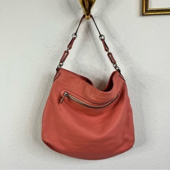 Marc Jacobs | Bags | Marc Jacobs Peach Pebble Leather Hobo Shoulder Bag ...